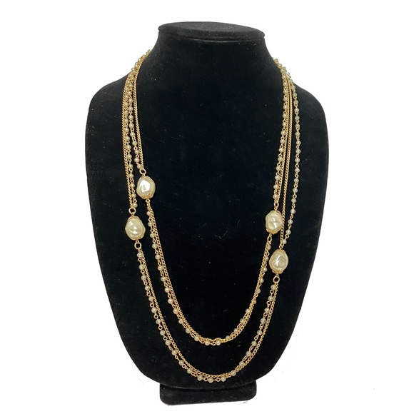 Vintage | Jewelry | Vintage Coro Necklace Gold And Pearl Chains With ...
